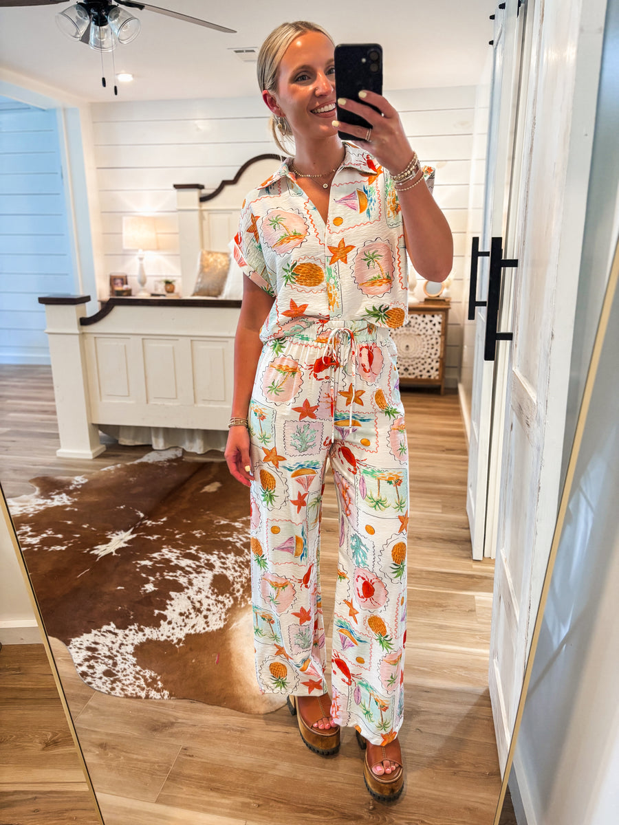 Island State Of Mind Tropical Button Down S/S & Pant Set – Shopaholics ...